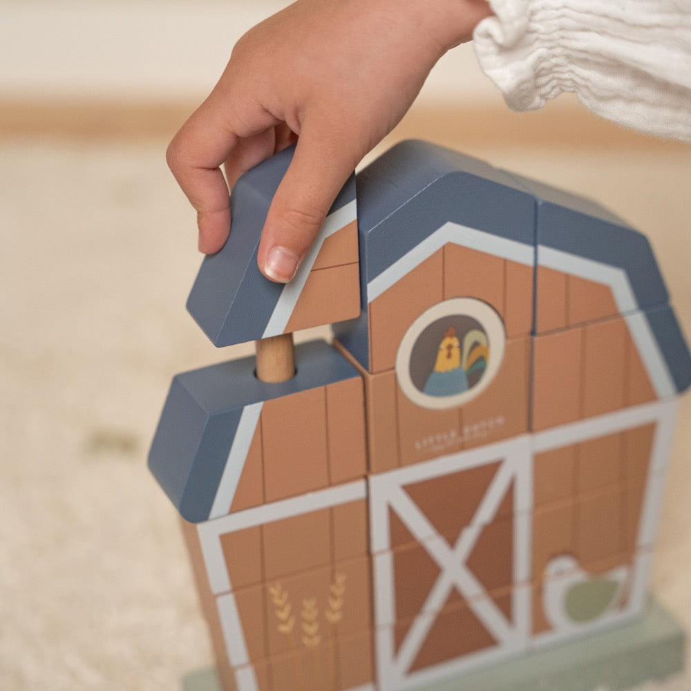LITTLE DUTCH LITTLE FARM WOODEN STACKING FARMHOUSE - Tolly Toys