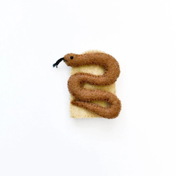 TARA TREASURES FELT FINGER PUPPETS BROWN SNAKE - Tolly Toys