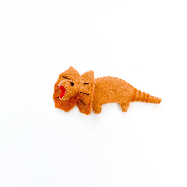 TARA TREASURES FELT FINGER PUPPETS FRILLED NECK LIZARD - Tolly Toys